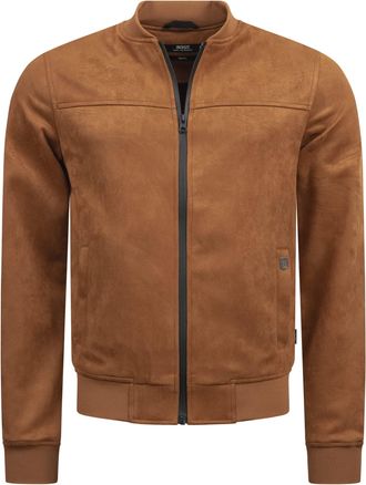 Indicode Herren Ibon Velours-Kunstleder Jacke | Herrenjacke Wildleder-Look für Männer Camel, XXL