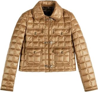 Fay Femme, Vestes, Brun, Taille: 38 FR Quilted Toggle Jacket