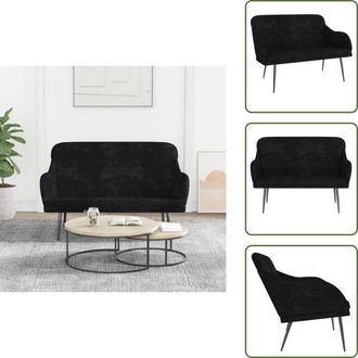 vidaXL Banc de t&eacute;l&eacute;vision - vidaXL Banc Noir 110x76x80 cm Velours - Banc de d&eacute;tente
