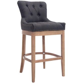 Clp Tabouret de bar Lakewood tissu Pi&egrave;tement antique clair Gris fonc&eacute;