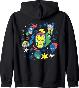 MARVEL Super Heroes Avengers Iron Man Big Face Retro Kapuzenjacke