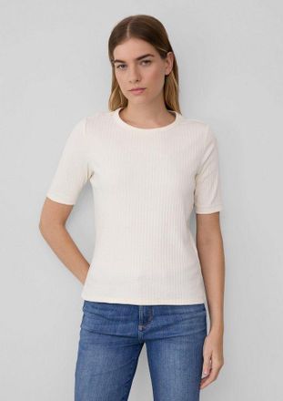 s.Oliver Kurzarmshirt T-Shirt Geripptes Jerseyshirt aus Baumwollstretch