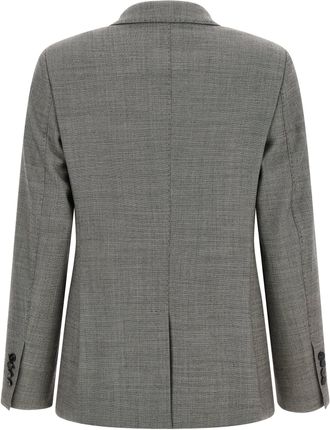 Alberto Biani Double-Breasted Virgin Wool Blazer - Grey