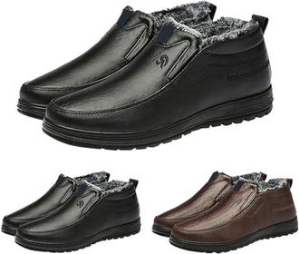 Generic Bottes de neige chaudes pour homme, d&eacute;contract&eacute;es, l&eacute;g&egrave;res, doublure en fourrure, chaussures dhiver thermiques &agrave; enfiler avec soutien de la vo&ucirc;te plan