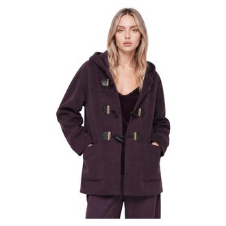 Kocca Wollmischmantel mit Kapuze und Knebelverschluss - - Jackets - Damen - Rot - S