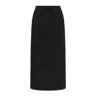 Kaffe Schwarzer Tiefer Rock mit Schlitzen - - Skirts - Damen - Schwarzk - XS