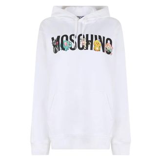 Moschino Femme, Sweatshirts et sweats &agrave; capuche, Blanc, Taille: 44 FR Money Bear Sweat &agrave; capuche