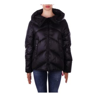 Afterlabel Schwarzer Kapuzenmantel mit Rei&szlig;verschluss - - Jackets - Damen - Schwarzk - L