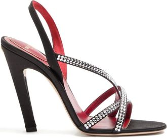 Valentino Garavani Dans Le Foyer Slingback-Sandalen mit Kristallen 105mm - Schwarz