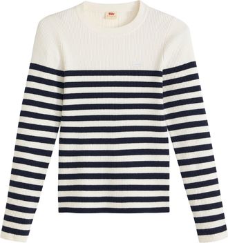 Levi's Rib Crew Sweater Adrienne Stripe Egret S
