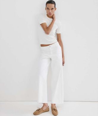 Mango Jean style jupe-culotte Catherin taille haute blanc - Femme - 36 - MANGO