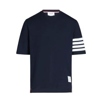 Thom Browne Homme, Tops, Bleu, Taille: 2XL 4 Bar Jersey T-Shirt