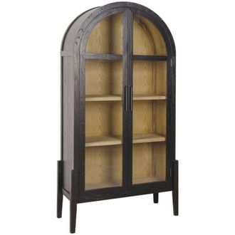 Made In Meubles Vitrine arrondie en bois dorme Bruce