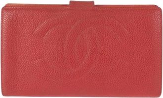 Chanel Portefeuille long vintage en caviar Chanel Pre-owned - Femme - Pre-owned - Rouge - Taille: ONE Size