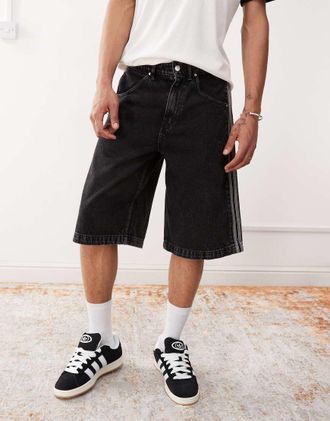 adidas Originals Firebird - Short en jean - Noir