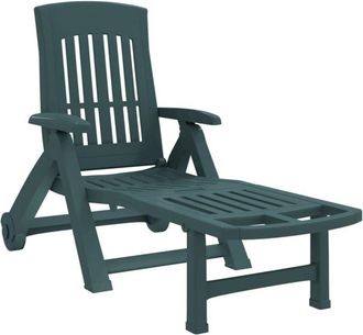 vidaXL Klappliege mit Rollen Grün pp Vidaxl