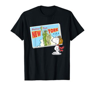 Peanuts Snoopy New York Postkarte Design T-Shirt