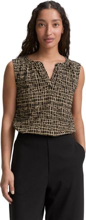 Tom Tailor Damen 1046456 Top, 38117 - Abstract Black Grid Design, XL EU