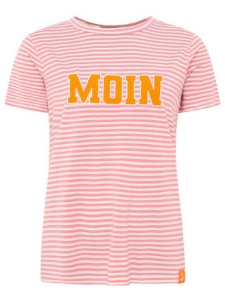 Zwillingsherz T-Shirt Anker Moin gestreift, gestickter Schriftzug, maritim, Rundhals