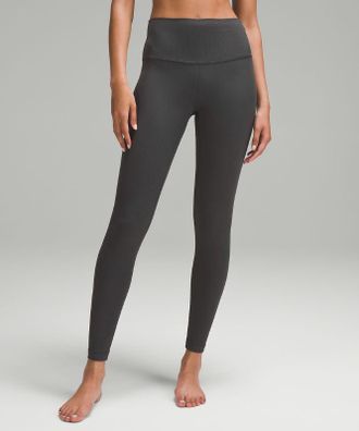lululemon Align Gerippte Hose mit hohem Bund f&uuml;r Frauen - 71 cm - Gr&ouml;&szlig;e 12 in Graphite Grey