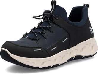 Rieker Damen Low-Top Sneaker M6550, Frauen Halbschuhe,Laufschuhe,straßenschuhe,Strassenschuhe,Sportschuhe,Turnschuhe,blau Kombi (14),41 EU / 7.5 UK