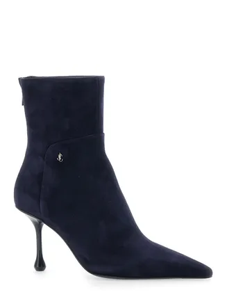 Jimmy Choo London Womens Boots Cycas Ab 80 Suede Blue Lamb Leather