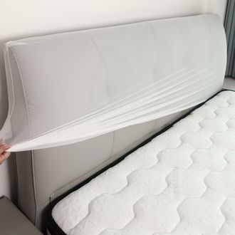 Generic Dehnbarer Bettkopfteil Bezug Netzbezug f&uuml;r Queen und Cal King Size atmungsaktiv Kopfteil Bezug Netzgewebe Schutzbezug f&uuml;r Schlafzimmerdekoration Wei&szlig; 