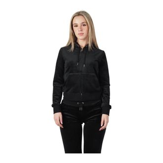 Juicy Couture Schwarzer Damenhoodie mit Frontrei&szlig;verschluss - - Sweatshirts & Hoodies - Damen - Schwarzk - L