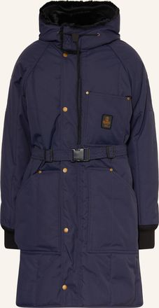 RefrigiWear Refrigiwear Steppmantel Mit Kunstfell blau