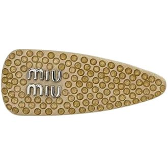 Miu Miu Accessoires pour cheveux en satin Pre-owned - Femme - Pre-owned - Beige - Taille: ONE Size