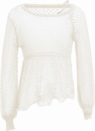 Mymo Pullover Frauen Wollweiß