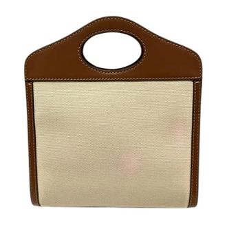 Burberry Sac &agrave; main en cuir et toile Pre-owned - Femme - Pre-owned - Beige - Taille: ONE Size