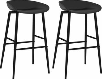 vidaXL Vidaxl - Chaises de bar lot de 2 noir