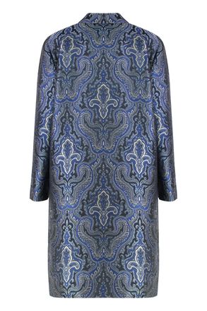Carlotta Canepa Womens Jacquard Viscose Coat Blue