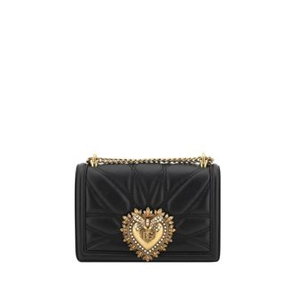 Dolce & Gabbana Devotion Schultertasche mit Juwelenschlie&szlig;e - - Bags - Damen - Schwarzk - ONE SIZE