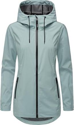 Ragwear Zuzka Sport YOUMODO - Veste longue mi-saison - Imperméable et respirante - Pour femme - Avec capuche réglable - Tailles XS à 6XL, aqua, L