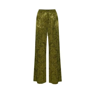 Silvian Heach Femme, Pantalons, Vert, Taille: 38 FR Lhames Wide Pantalons