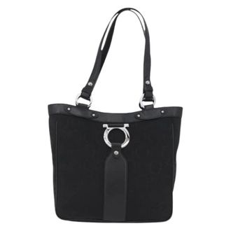Ferragamo Sac &agrave; bandouli&egrave;re en toile Pre-owned - Femme - Pre-owned - Noir - Taille: ONE Size
