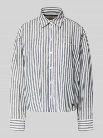 Max Mara Boxy Fit Leinenbluse mit Allover-Muster Modell ALBATRO