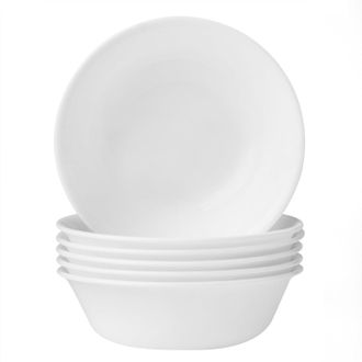 Corelle Corelle Vitrelle 6-teiliges Suppen-/M&uuml;slisch&uuml;ssel-Set, dreilagig, glas- und splitterfest, 530 ml, leichte runde Schalen, Winterfrostwei&szlig;