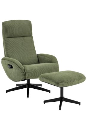 Xora Relaxsesselset, Schwarz, Olivgr&uuml;n, Metall, Textil, 75x106x74 cm, Liegefunktion, Relaxfunktion, Wohnzimmer, Sessel, Relaxsessel