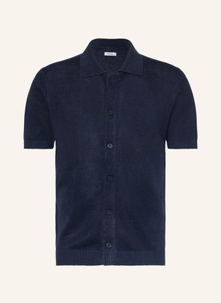 Paul Paul Strickhemd Comfort Fit Aus Leinen blau