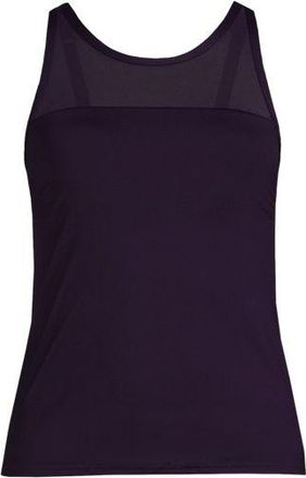 Lands End Tankinitop mit Mesh-Detail, hoher Ausschnitt, Damen, Größe:48 plus, Lila, Elasthan/Nylon-Mischung, by Lands End