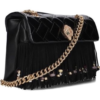 Kurt Geiger Femme, Sacs, Noir, Taille: ONE Size Sac à Franges Noir pour Automne/Hiver