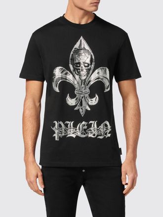 Philipp Plein T-shirt en coton avec imprim&eacute; t&ecirc;te de mort et logo contrastant
