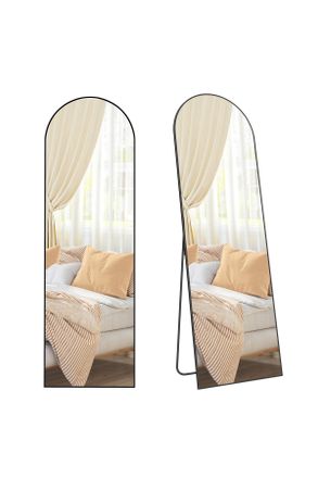 Boxxx Standspiegel, Schwarz, Metall, Glas, formgebogen, 50x160x33 cm, Facettenschliff, Ganzk&ouml;rperspiegel, Spiegel, Standspiegel