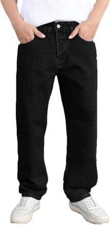 Generic Jean Homme Regular Jeans Pantalon Jeans Baggy Taille Plus pour Homme, Coupe Large et Taille Haute, Jeans Droits Stretch pour Un Confort Quotidien