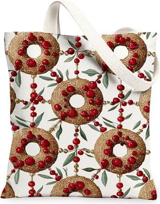 Generic Sacs fourre-tout d&eacute;coratifs en toile, motif floral &eacute;l&eacute;gant, sacs de courses r&eacute;utilisables, l&eacute;gers et lavables en toile pour salle de sport, voyage, pl