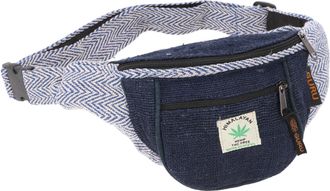 Guru Shop Praktische Gürteltasche, Ethno Bauchtasche, Sidebag - Blau, Unisex - Erwachsene, Hanf, 15x20x5 cm