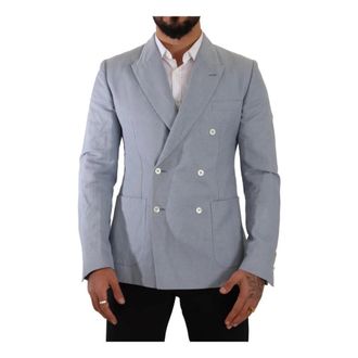 Dolce & Gabbana Slim Fit Doppelreihiger Blazer - - Jackets - Herren - Blau - L